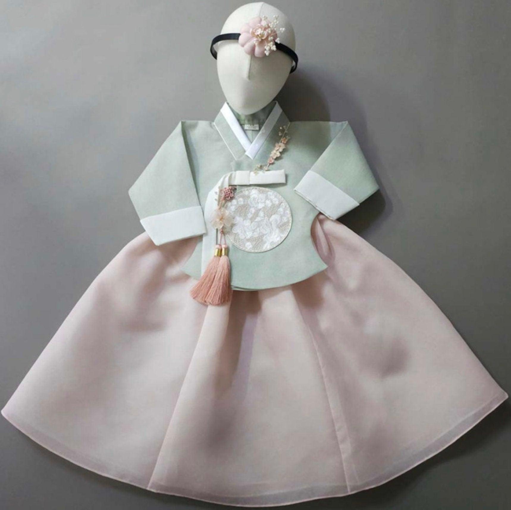 Yujin Green Dangui-8 Color Skirt Girl Hanbok (100D-15YR)