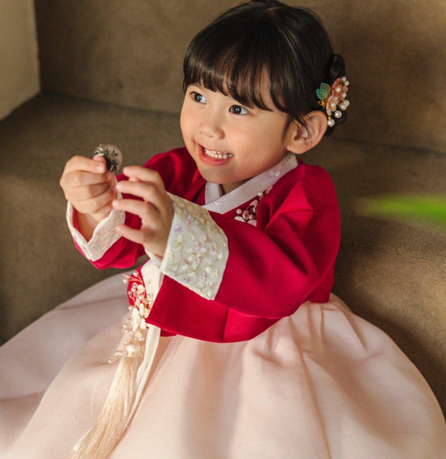 Yujin Magenta Jeogori L.Pink Girl Hanbok (100D-15YR)