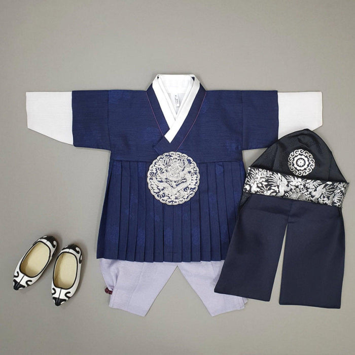 Hyungoon Pleated Navy Boy Hanbok (100D-8YR)